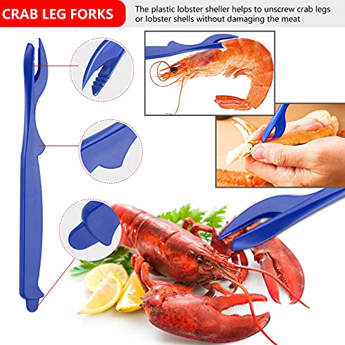 Seafood Tools Set Includes 2 Crab Crackers 2 Seafood Fork 2 Lobster Crackers 2 Seafood Scissors -Nutcracker Set(9 Piece )