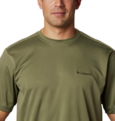 Columbia Men's Meeker Peak Short Sleeve Crew, Stone Green, Large