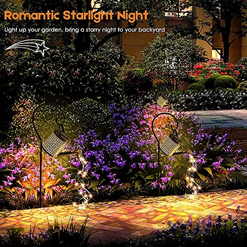 IERKEIE Solar Garden LED Light, Hollow Watering Can Lights Outdoor Decoration, Garden Stake Light for Pathway Yard Lawn Patio Landscape Decor
