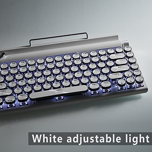 FOTABPYTI Mechanical Keyboard Round Keycaps Gaming Keyboard 83 Keys for Phone (White)