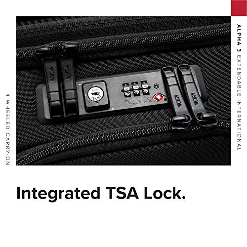 TUMI Alpha 3 International Expandable 4-Wheeled Carry-On - Weekend and Internation Travel Luggage - Black