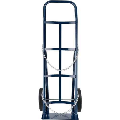 Global Industrial Single Cylinder Hand Truck with Curved Handle, 10" Semi-Pneumatic Wheels, 800 Lb. Cap, 47" H
