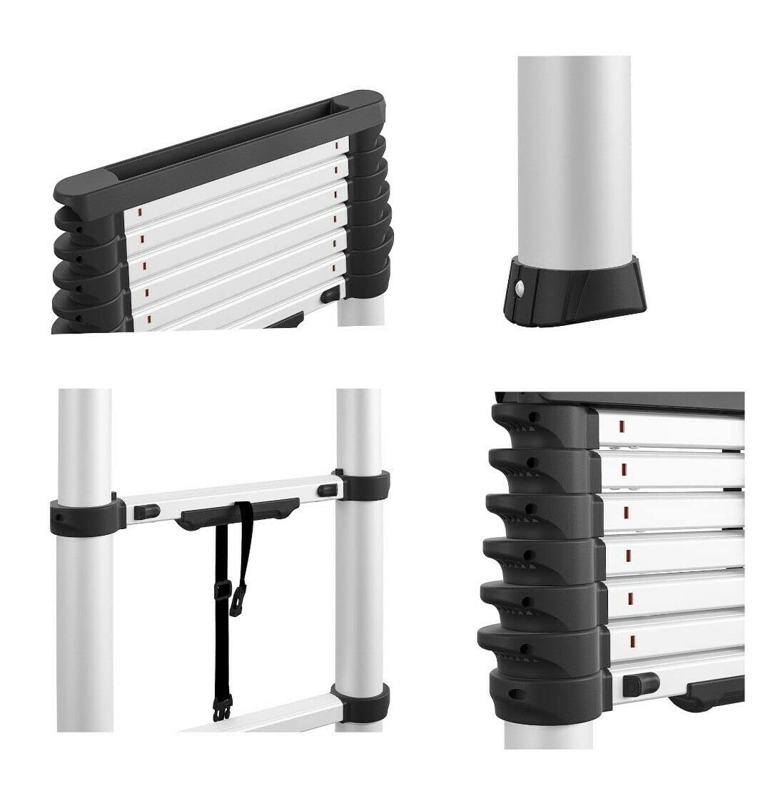 Cosco 8.5 Ft SmartClose Aluminum Telescoping Ladder with Tray Cap and Type 1A 300-Pound Capacity, 12 Ft Max Reach