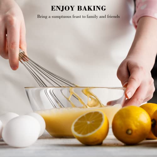 NileHome Stainless Steel Whisk Set 8" 10" 12" Kitchen Whisk Balloon Whisk Kitchen Wisk Wire Whisks for Cooking, Whisking, Blending, Beating, Stirring-4 Pack
