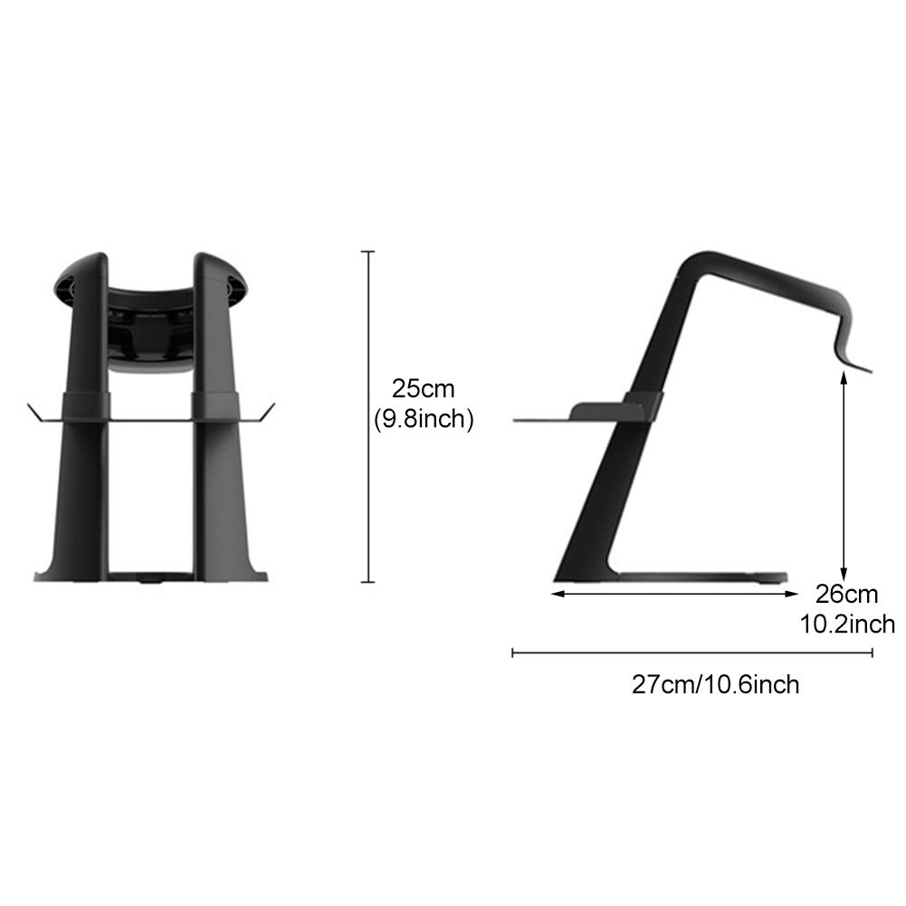 Denpetec VR Stand, Headset Display Holder for Oculus Quest 2 VR Headset Holder and Controller Mount Station for Oculus Quest 2/Rift/Rift S (Black Stand)
