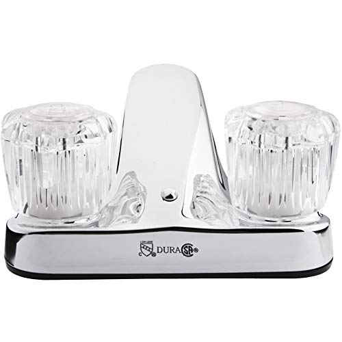 Dura Faucet DF-PL700A-CP RV Bathroom Sink Faucet with Clear Acrylic Knobs - 2-Handle (Chrome)