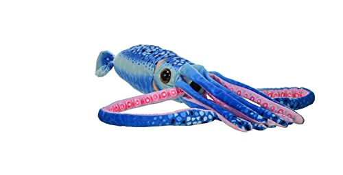 Wild Republic Wr Print Squid Plush, Stuffed Animal, Plush Toy, Gifts for Kids, Blue, 22"