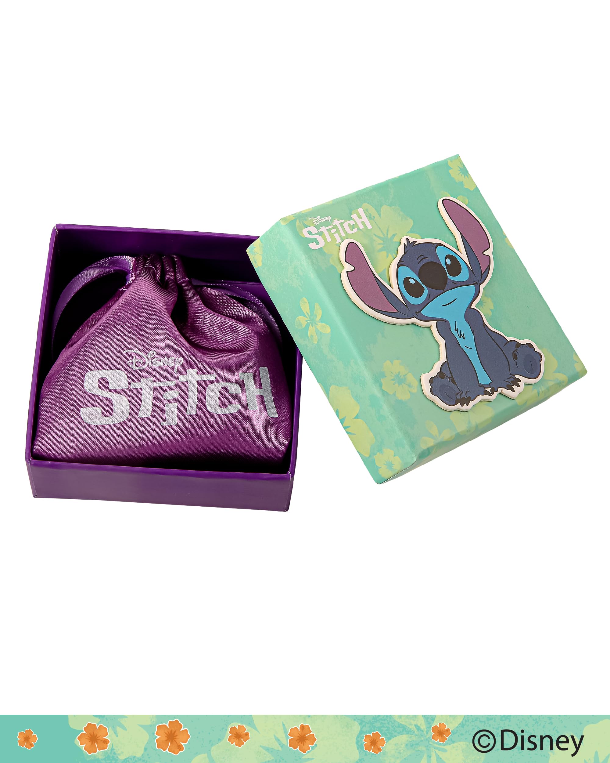Disney Womens Stitch Sterling Silver Necklace 18" - 3D Pendant Enamel-Plated Stitch Necklace Official License