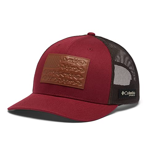 Columbia Unisex PHG Leather Game Flag Snap Back - High, Red Jasper/Cordovan, One Size