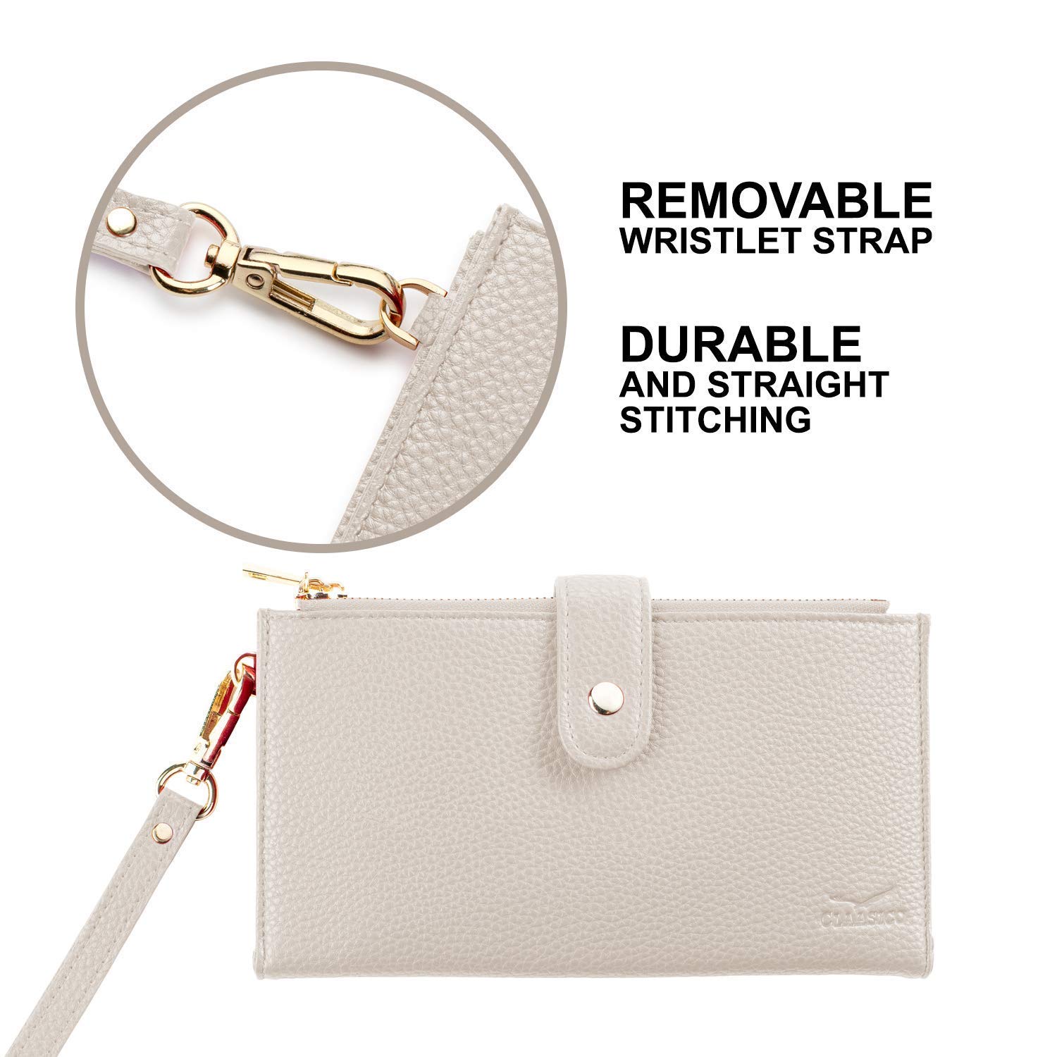 Women’s RFID Wristlet Wallet & Phone Holder | Multi Credit Card Bifold Organizer w/Zipper Pockets & Sweetly Packed in Gift Box