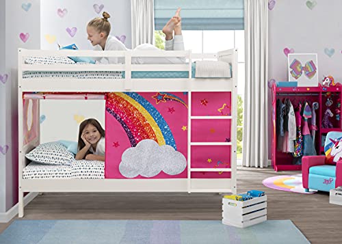 Delta Children Convertible Twin Over Twin Wood Bunk Bed with Ladder and Guardrails – Use as Bunk Bed or 2 Stand-Alone Twin Beds – Bed Ships in 2 Boxes, White