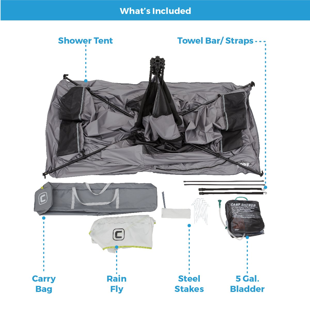 CORE Instant Cabin Shower Tent | 2 Room Camping Utility Tent with Changing Privacy Room | Portable Large Pop Up Tent with Easy 60 Second