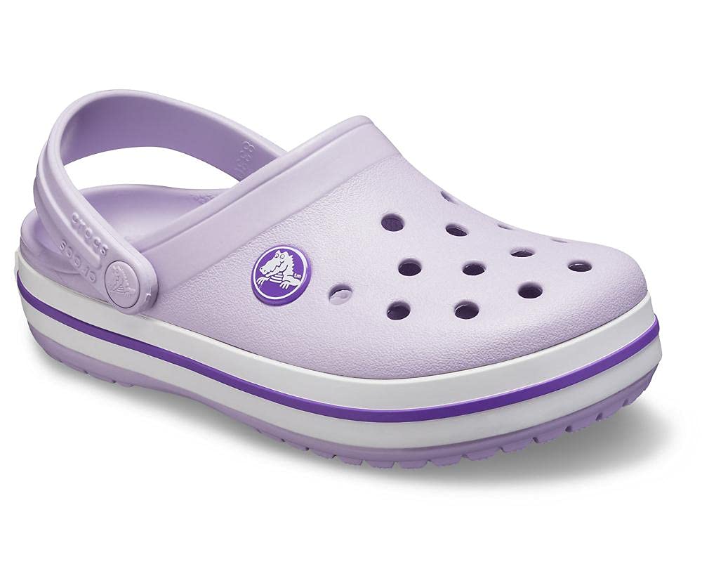 Crocs Kids' Crocband Clog , Lavender/Neon Purple, 9 Toddler
