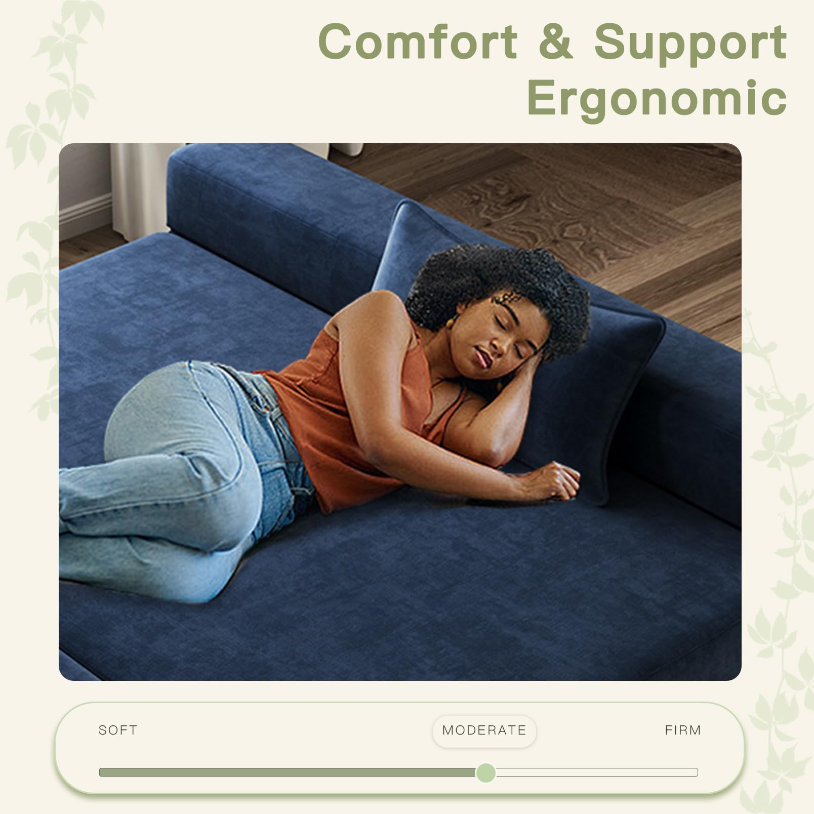 Luoxiao Folding Sofa Bed Queen with 2 Pillows, Foldable Sofa Bed for Travel, Camping, Guest, Futon Sleeper Chair Guest Bed with Breathable & Washable Cover, Convertible and Easy to Storage,NavyBlue