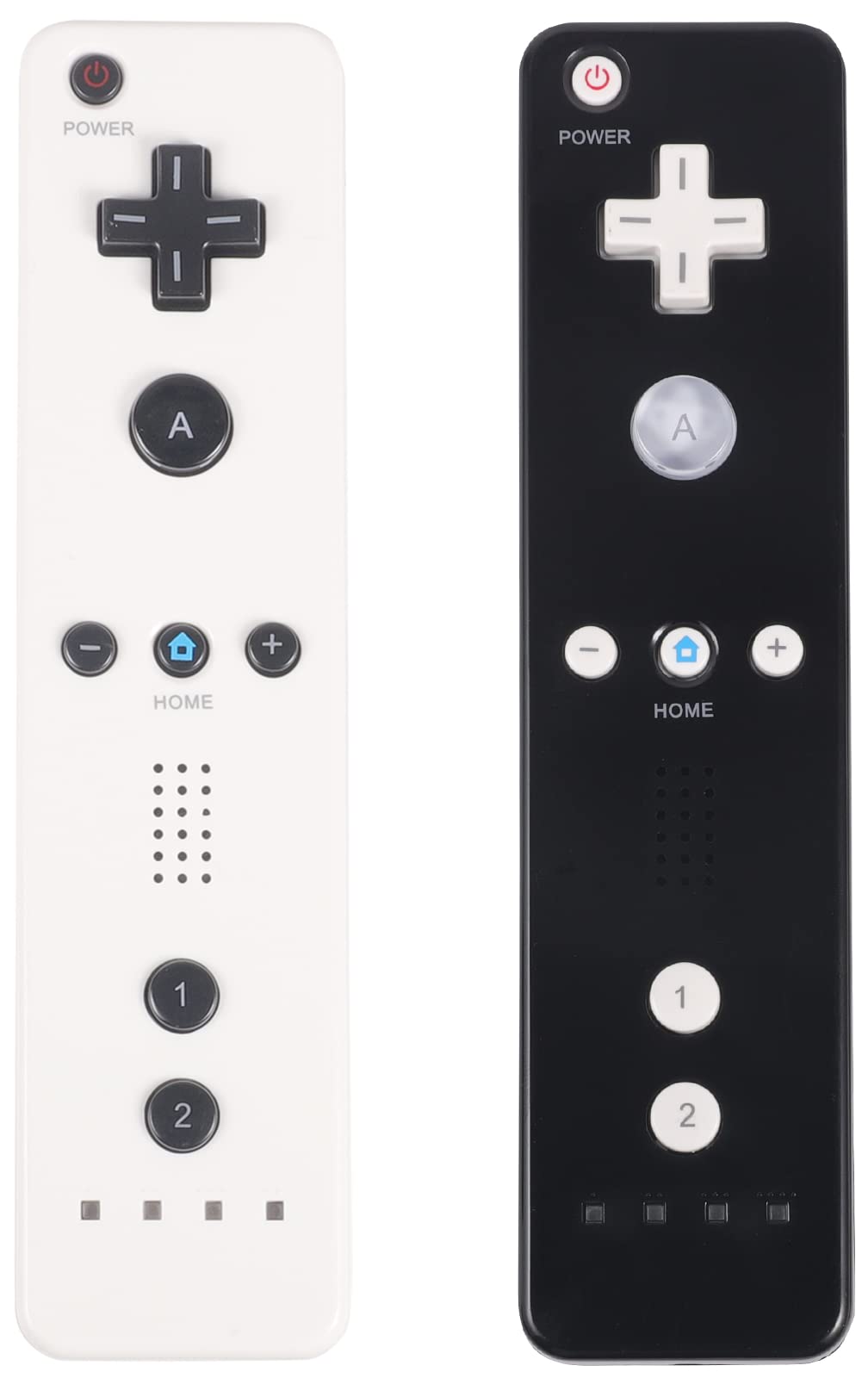 Doueuain 4 Pack Remote Controller for Wii Wii U, Gamepad with Silicone Case and Wrist Strap (New Black+White+Pink+Blue)