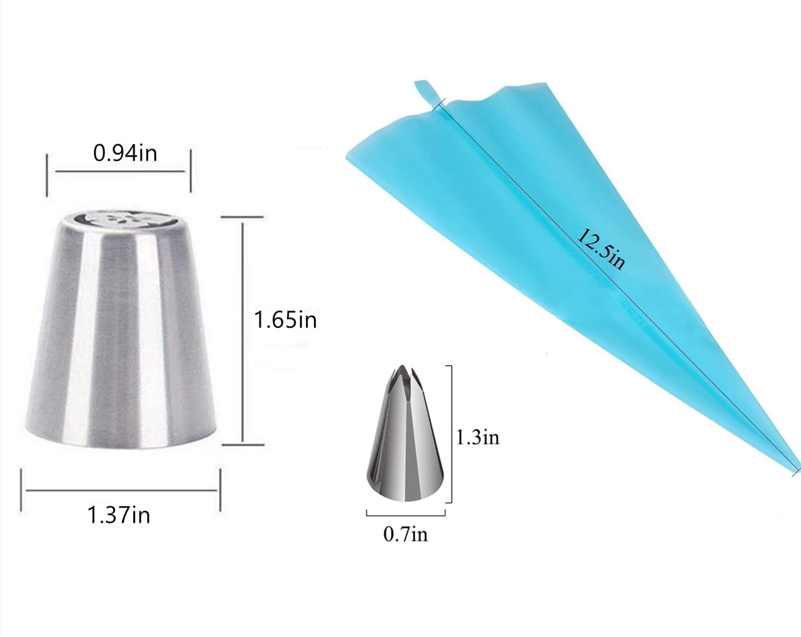 EOTCT Russian Piping Tips Set 27 pcs Cake Decorating Supplies Kit Ball Piping Nozzles Decorating Tools Airbrush Kit for Baking DIY Cream Cake Cupcake
