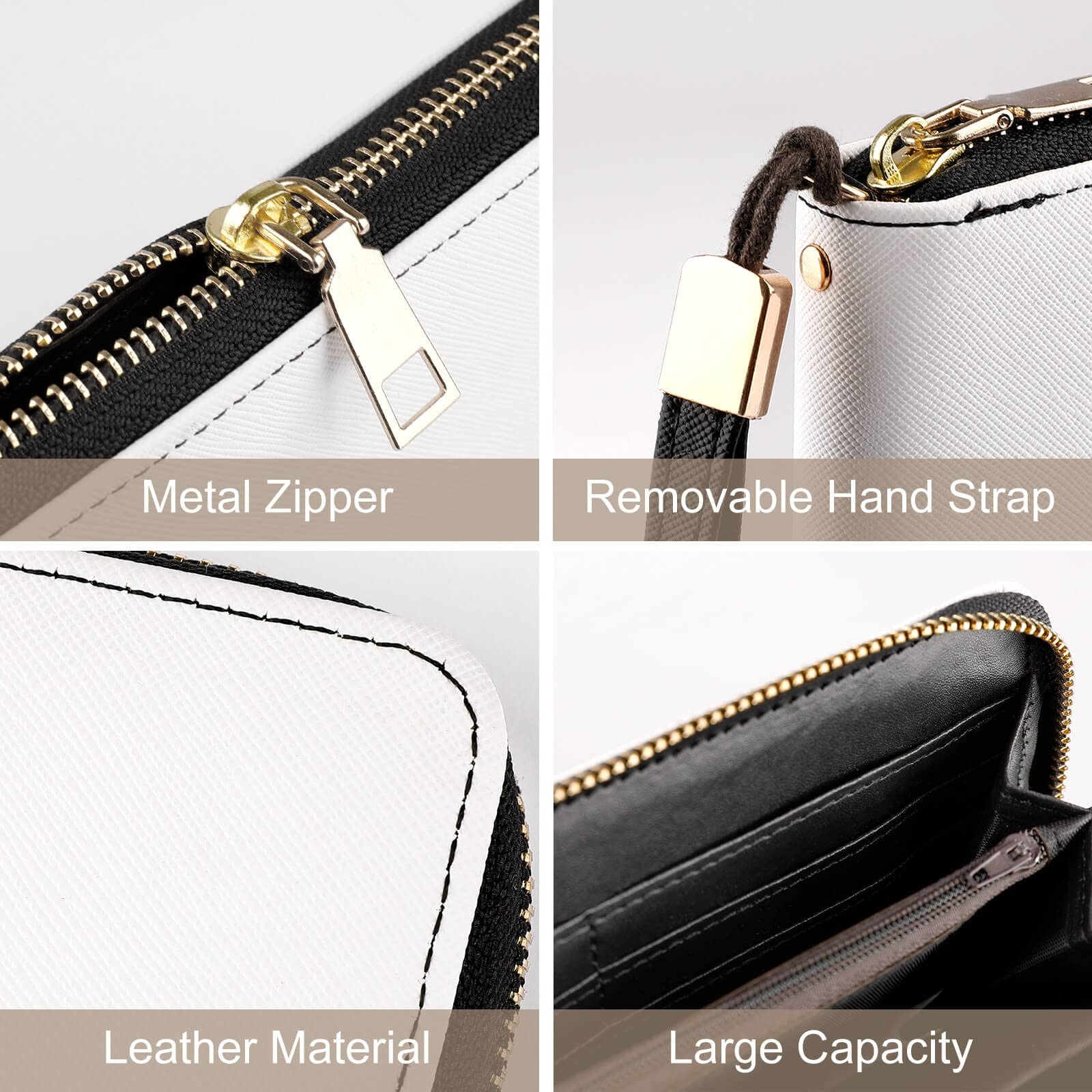 FKLCTIN Beautiful Dolphins Surfing Wave Womens Wallet PU Leather Large Wristlet Phone Holder Zip Around Clutch Purse