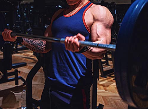 Magiftbox Mens Quick-Dry Workout Lightweight Stringer Training Singlet Athletic Muscle Tank Tops for Men T48_Navy_US-S