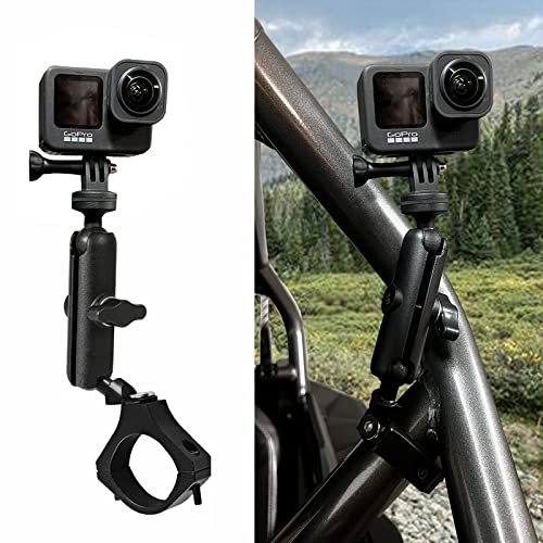 UTV/ATV RZR Action camera mount holder 360° Rotaion Camera Mount gopro accessories fit 1.75"-2" Roll Bar and Bars Compatible with All GoPro Models,Such as GoPro Hero 9,8,7,6,5,4,Session,GoPro Max etc