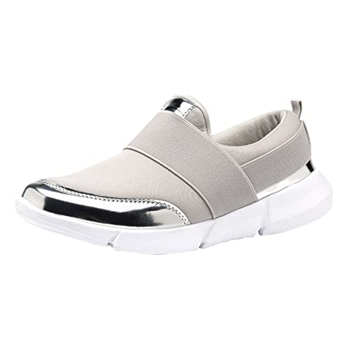 FASDNENDYS Breathable Fabric Mesh Splicing Sport Women's Running Shoes Ladies Women's Easy Works Shoes Grey