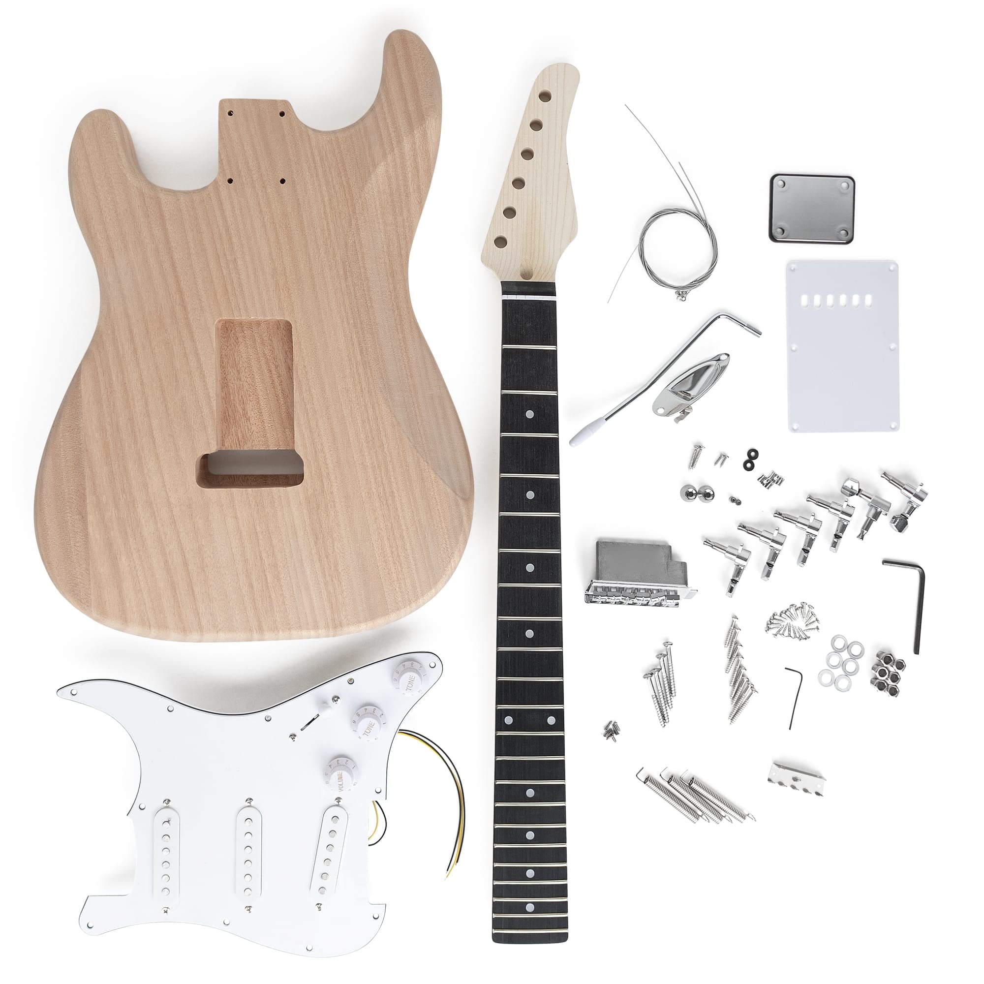 DIY Electric Guitar Kit for Beginners 39" Starter 6 String Tremolo Guitar Right-Handed