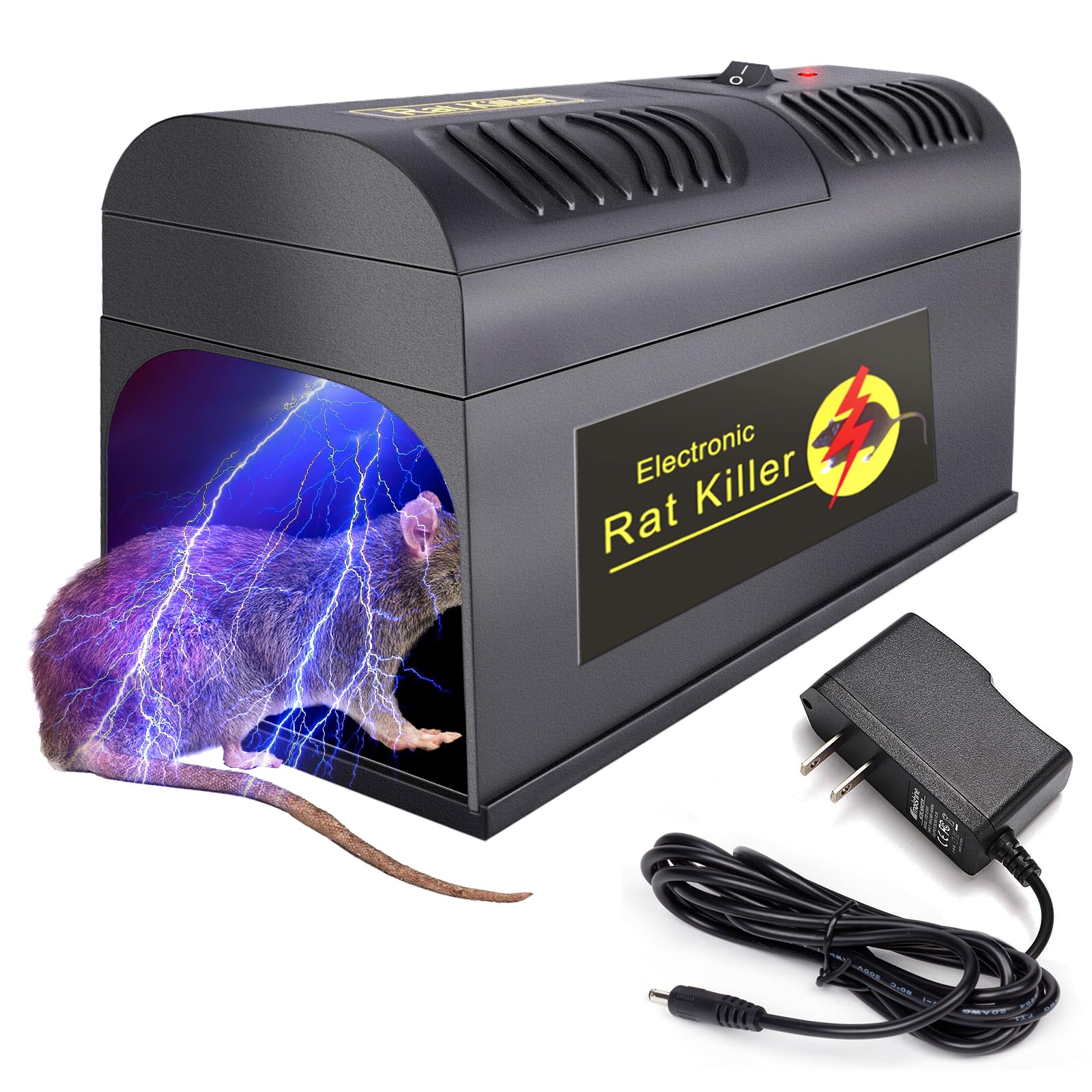 Electric Rat Trap, Humane & Efficient Mouse Trap Upgraded Instantly Kill Rodent Zapper with Powerful Voltage, Works for Mice Rats Chipmunks Squirrels, No Touch, Non-Toxic, Safe for Pets