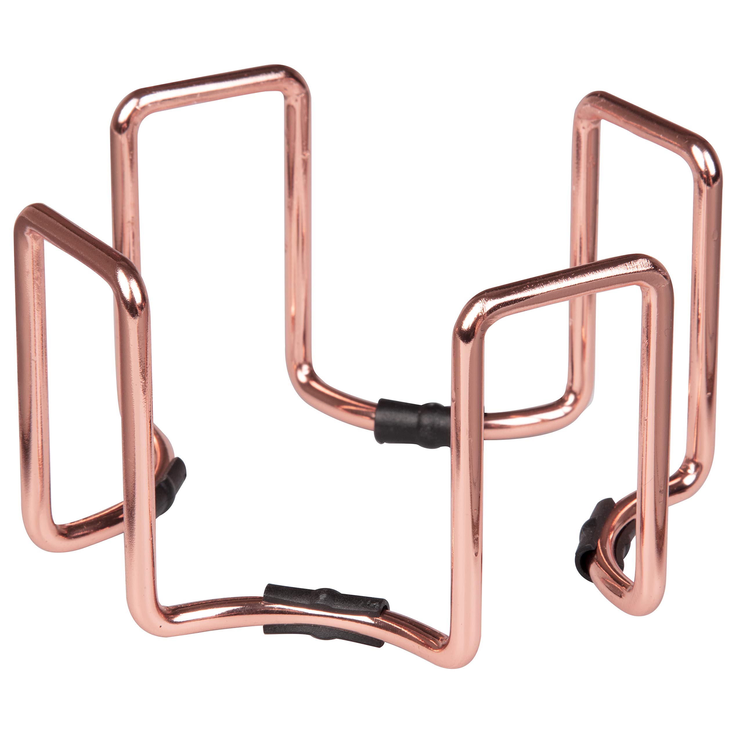 D'Eco White Carrara Marble Coasters & Rose Gold Coaster Holder (Set of 5)- Durable, Thick Coasters - Protects Any Table Type & Fits Any Coffee Mug, Drinking Glass, Barware- Holiday Idea