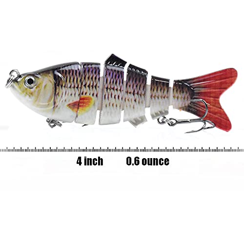 Demall 5 pcs Luya Fishing Lure Multi-Section 10CM/16.5G Segme Full Swimming Layer Hard Swimbait Artificial Spinning Tackle Bionic Bait