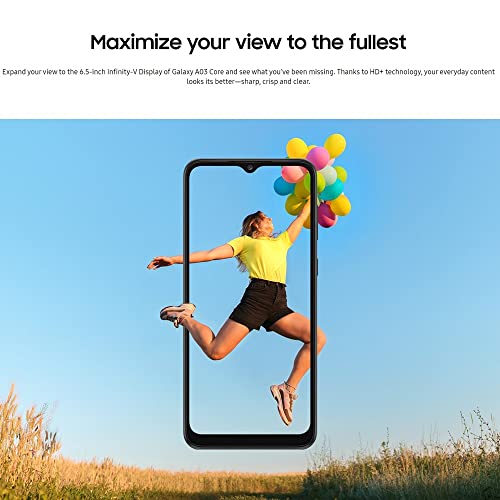 Samsung Galaxy A03 Core (SM-A032/DS) Dual SIM 32GB/ 2GB RAM, GSM Unlocked International Version - No Warranty - Black (Renewed)