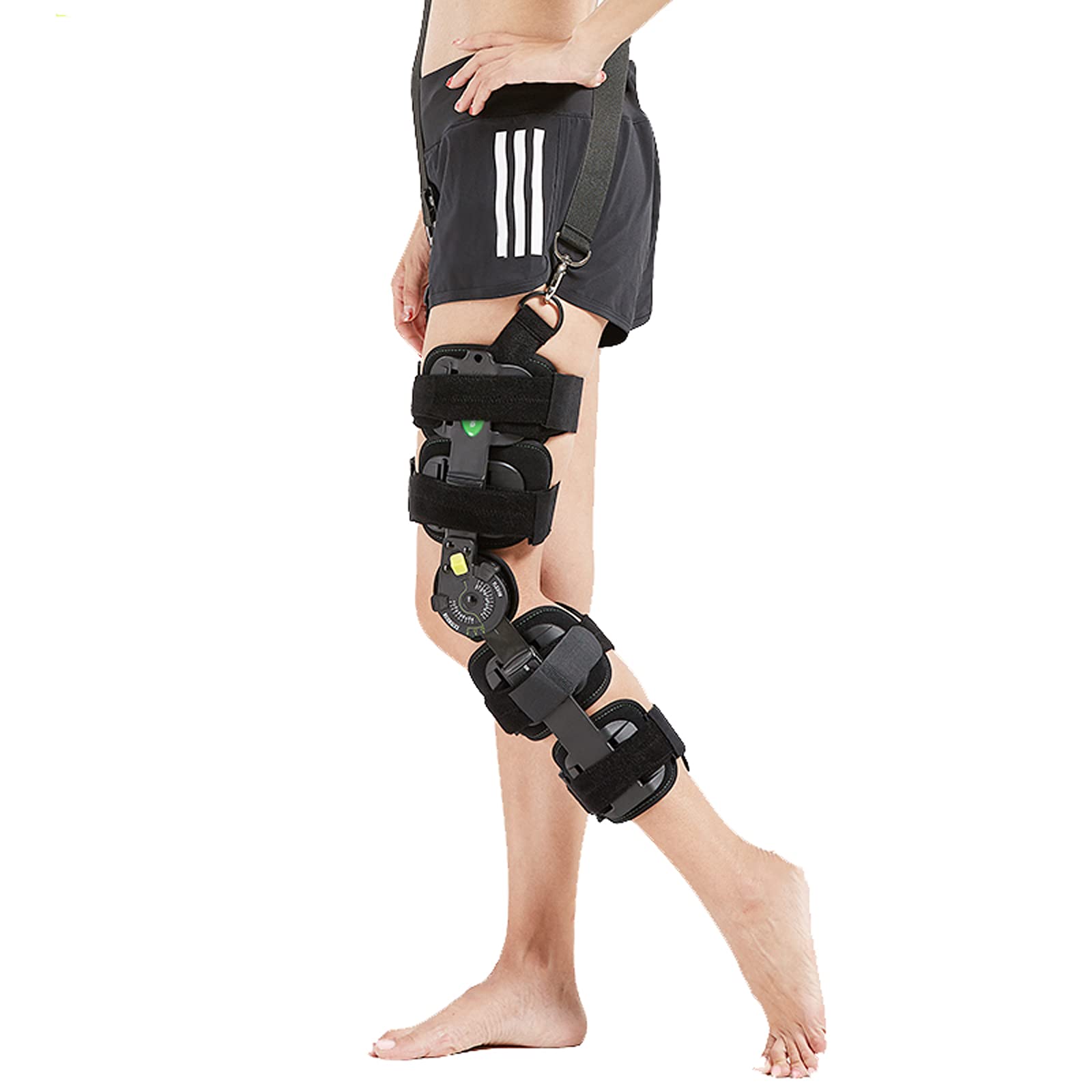 DXDUI Hinged Knee Brace Support Adjustable Leg Brace Knee Immobilizer Brace Lightweight for Recovery Support Ligament Injuries Relief Knee Joint Pain