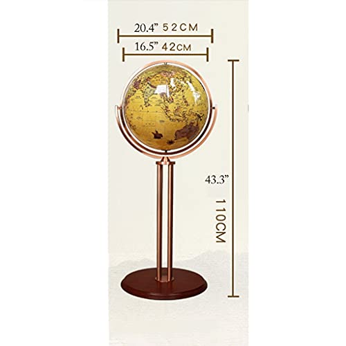 geographic globe 16.5β Diameter Large World Globe Floor Standing Educational Earth Globe With Round Wooden Base Geographic Globes For Home Decor world globe gift (World Globe a) (W