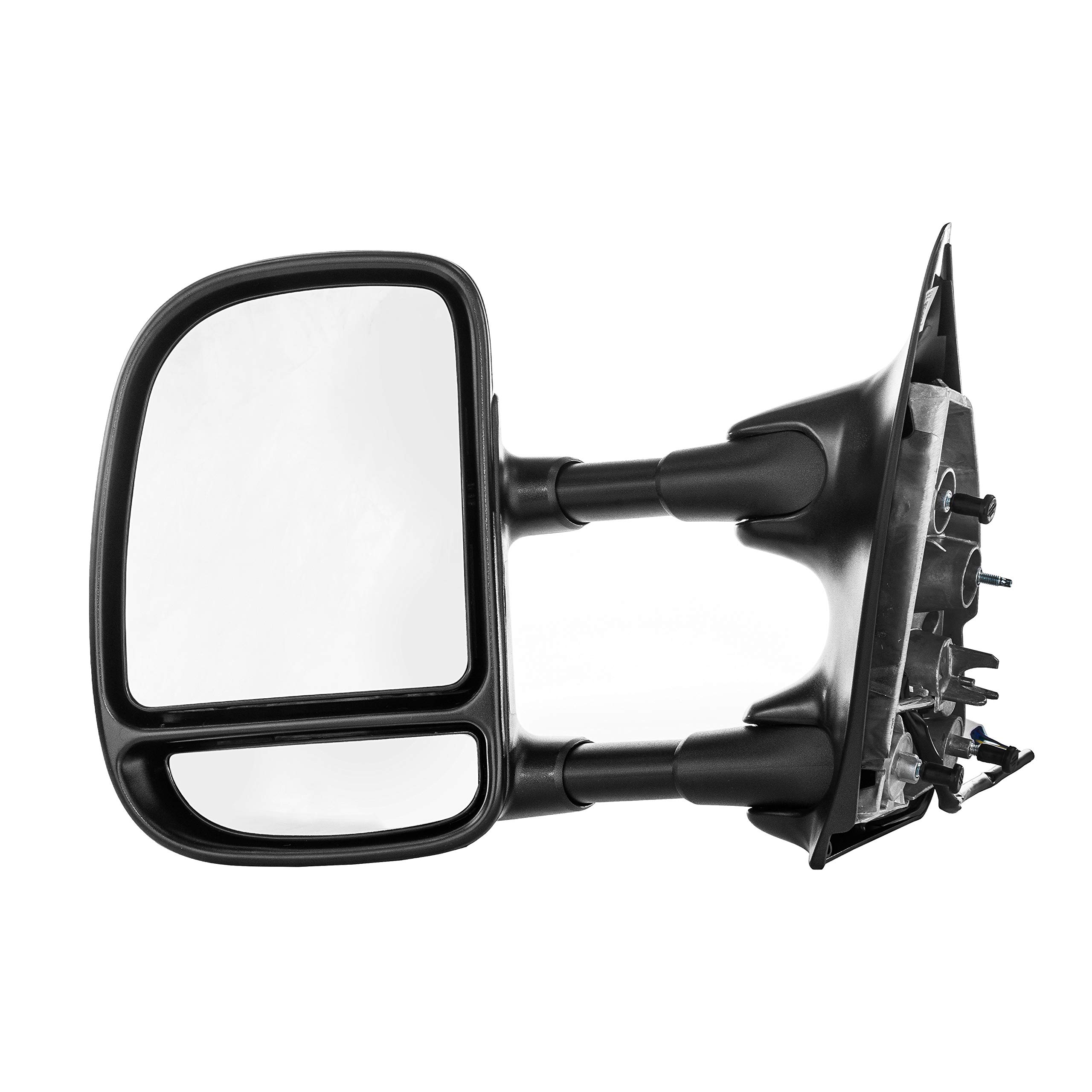 Dependable Direct Passenger Side Towing Mirror for Ford Super Duty F-250, F-350 1999-2003 Textured Non-Heated Power Adjustment Folding Telescopic Right Door Rear View Replacement FO1321196