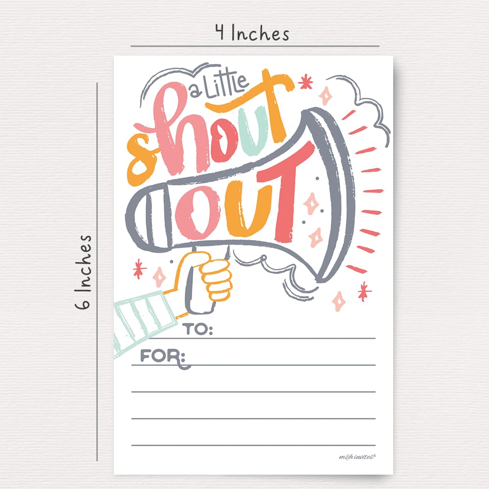 Fun Shout Out Cards For Employees, Office Staff, Teachers and Students - Appreciation and Recognition Reward Cards For School or Work Bulletin Board (50 Count)