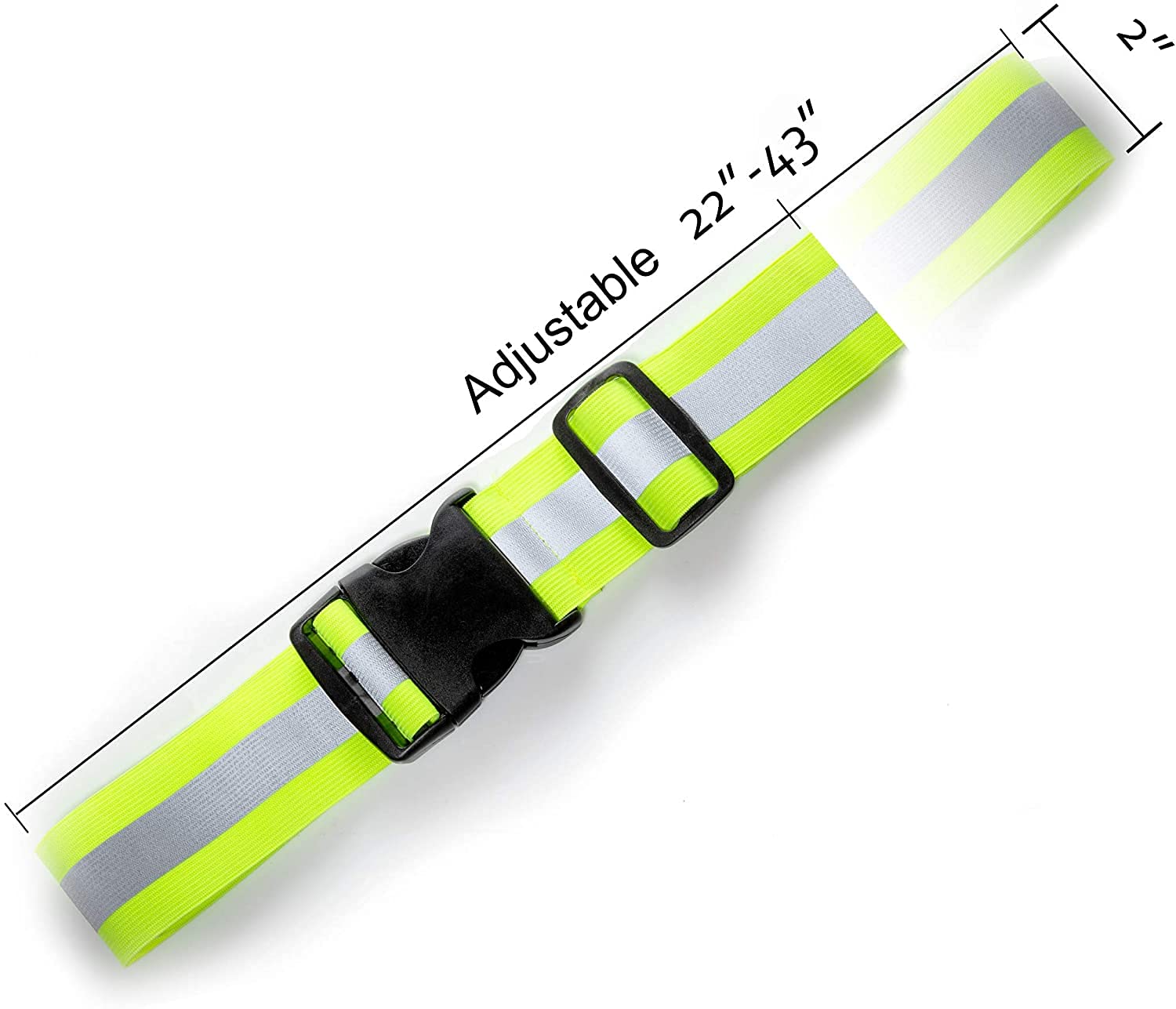 DASHGLOW - 6 Pack - Reflective Glow Belt Safety Gear, Pt Belt, for Running Cycling Walking Marathon Military (6 Pack [43 inches])