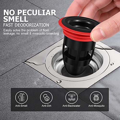 IMIKEYA 2PCS Shower Floor Drain Backflow Preventer Sewer Core Anti-Odor Plug for Kitchen Bathroom 2.56x2.16x1.42inch