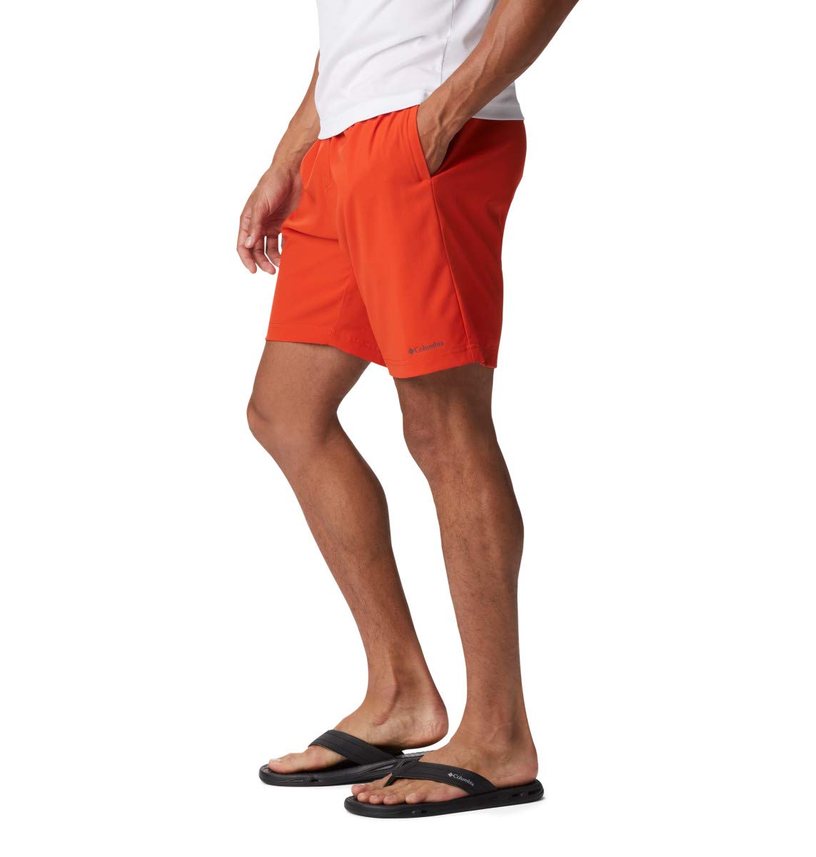 Columbia Men’s Summertide Stretch Short, Sun Protection, Stain Resistant, Bonfire, 4X Big