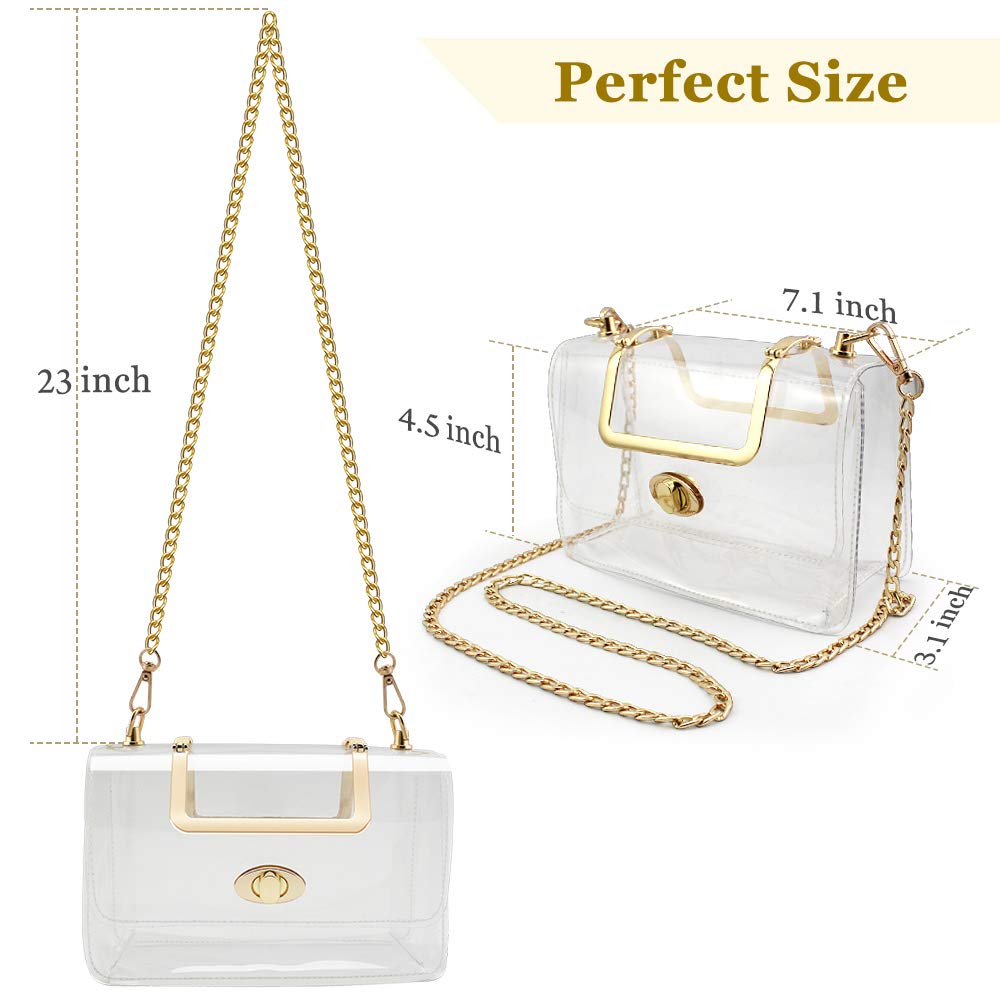 COROMAY Clear Purse for Women, Clear Crossbody Bag, Clear Stadium Purse Handbags