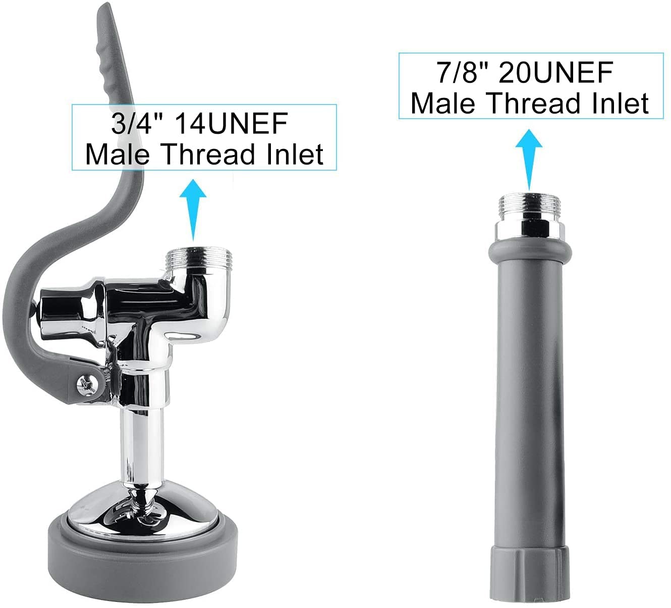 IMLEZON Pre Rinse Sprayer Commercial Sink Faucet Spray Valve Chrome Finished (Grey)