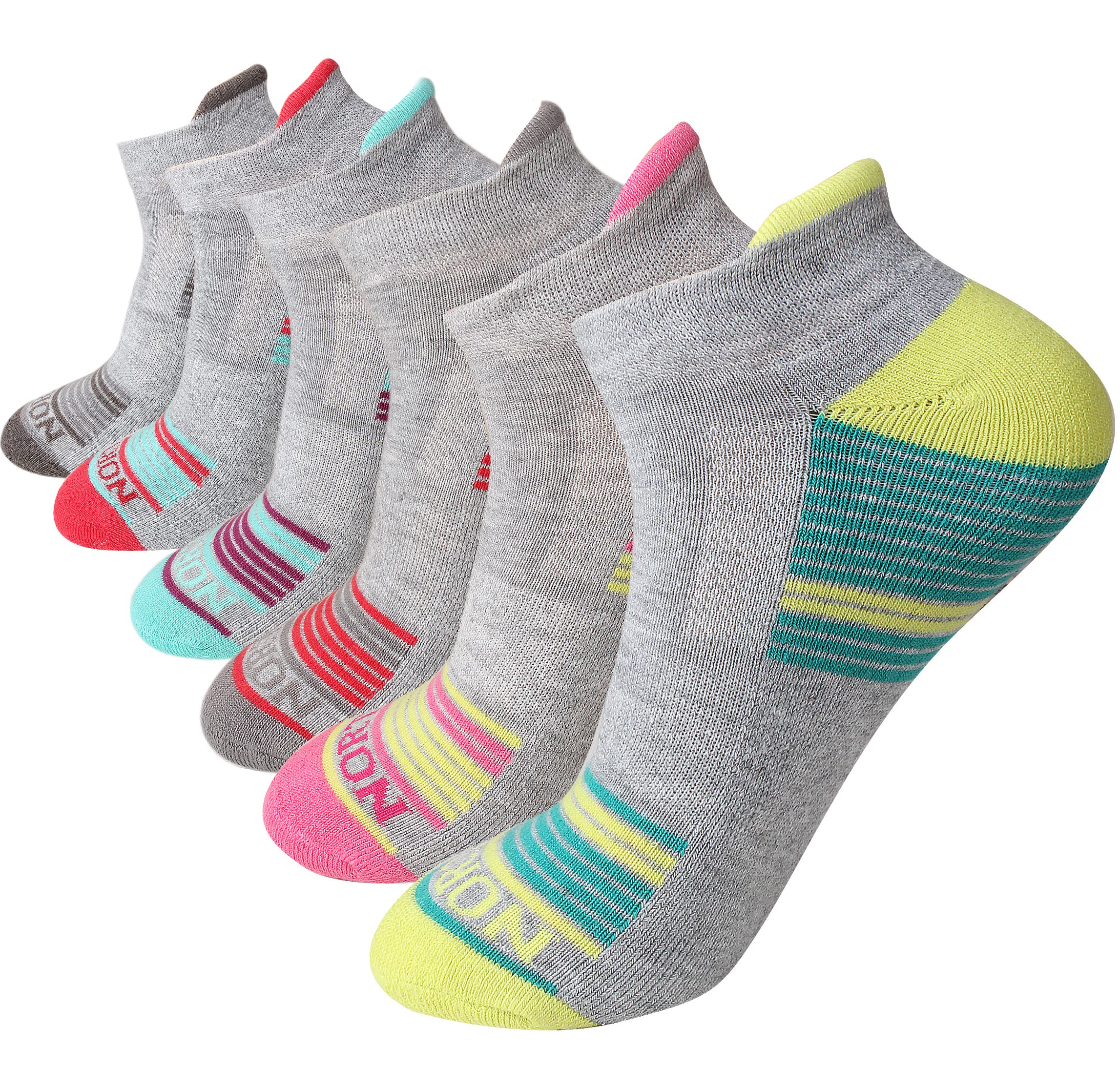 Compression Ankle Socks for Men & Women, Pack of 6, Athletic Cushioned Socks, Hiking, Running & Daily Wear, Size 7-10.