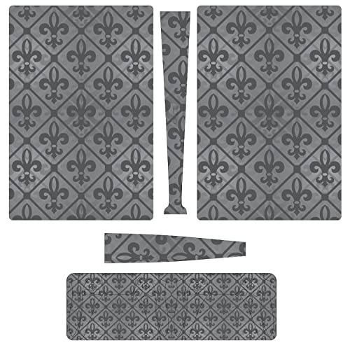 Fleur-de-lis Full Protective Skin Cover Design Wrap Decal Sticker Compatible with PS5 Digital Edition Console and Controller