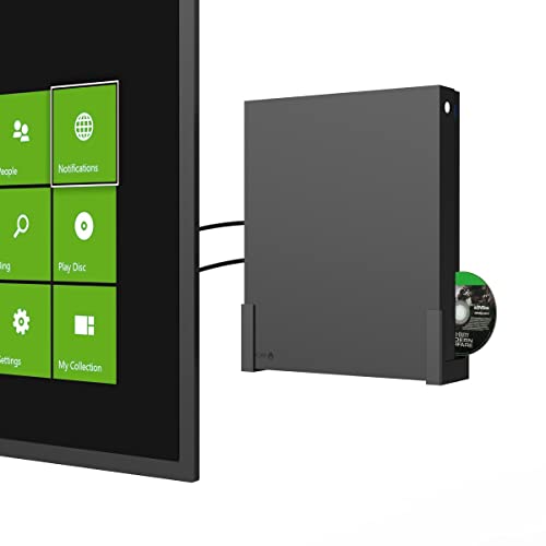 Monzlteck Wall Mount for Xbox One X (Not Fit for One Original),All Metal Vertical Hanging On Wall with Power Botton Left/Right,Wall Shelf Bracket for X1X