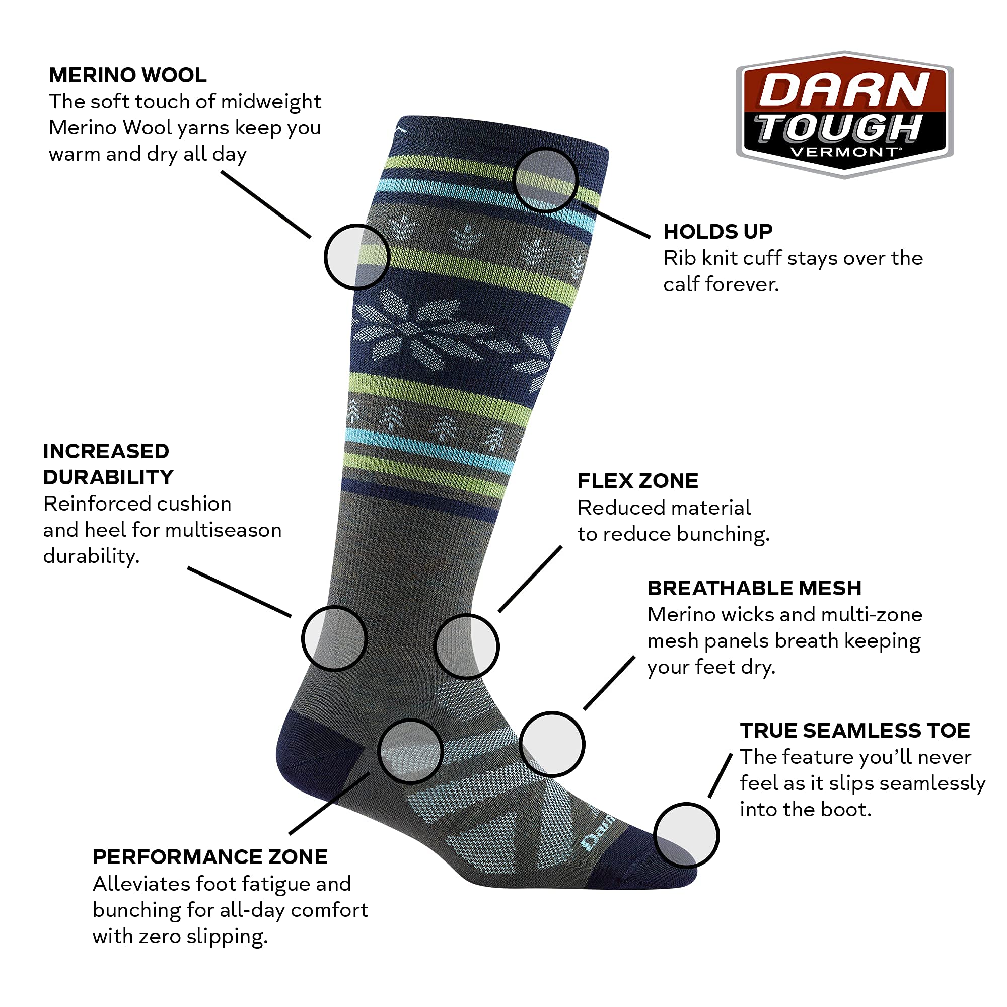 Darn Tough Vermont Alpine OTC Lightweight Nightshade MD (US 7.5-9.5)