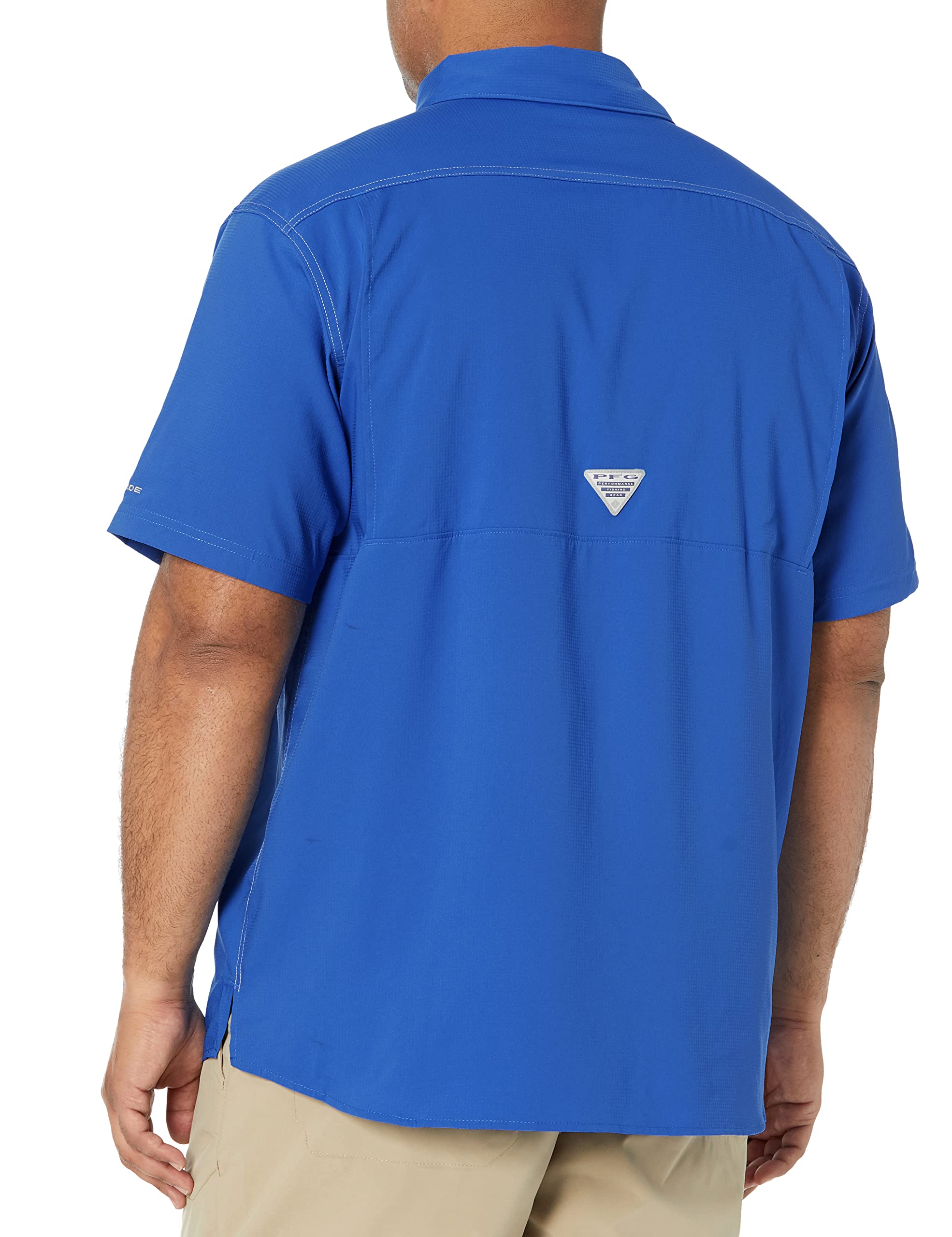 Columbia Men's Low Drag Offshore Short Sleeve Shirt, UPF 40 Protection, Moisture Wicking Fabric, Vivid Blue, X-Large
