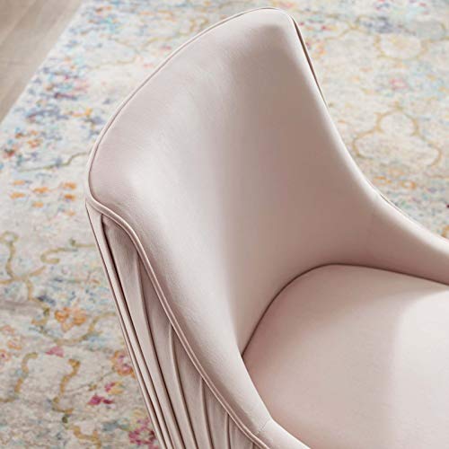 Modway Discern Pleated Back Upholstered Performance Velvet Dining Chair, Pink
