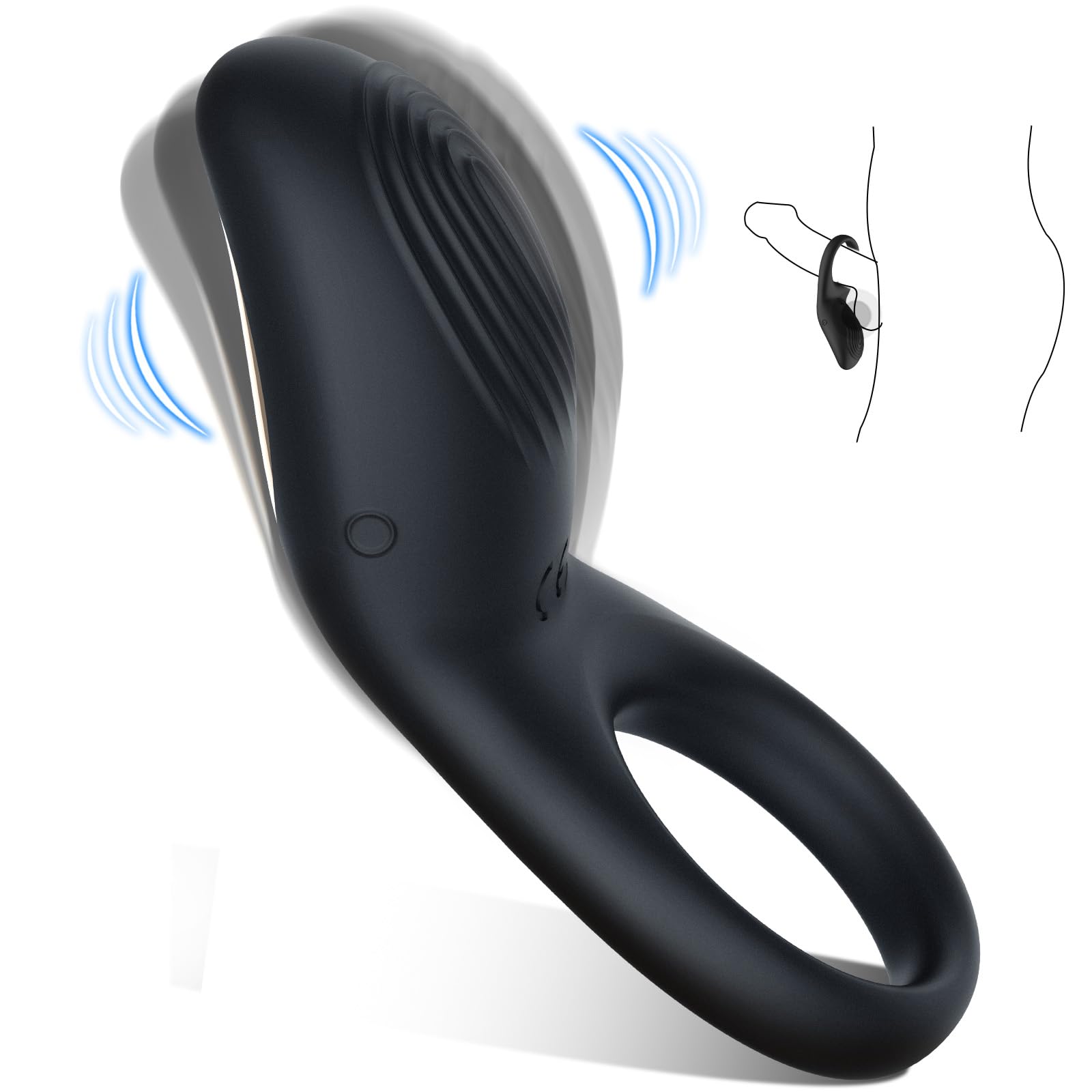 Erocome Vibrating Cock Ring Male Sex Toys with Clitoral Stimulator,Penis Ring Vibrator with 8 Vibration Modes Waterproof Rechargeable Cock Ring Vibrator Adult Sex Toys for Couples Male Masturbator