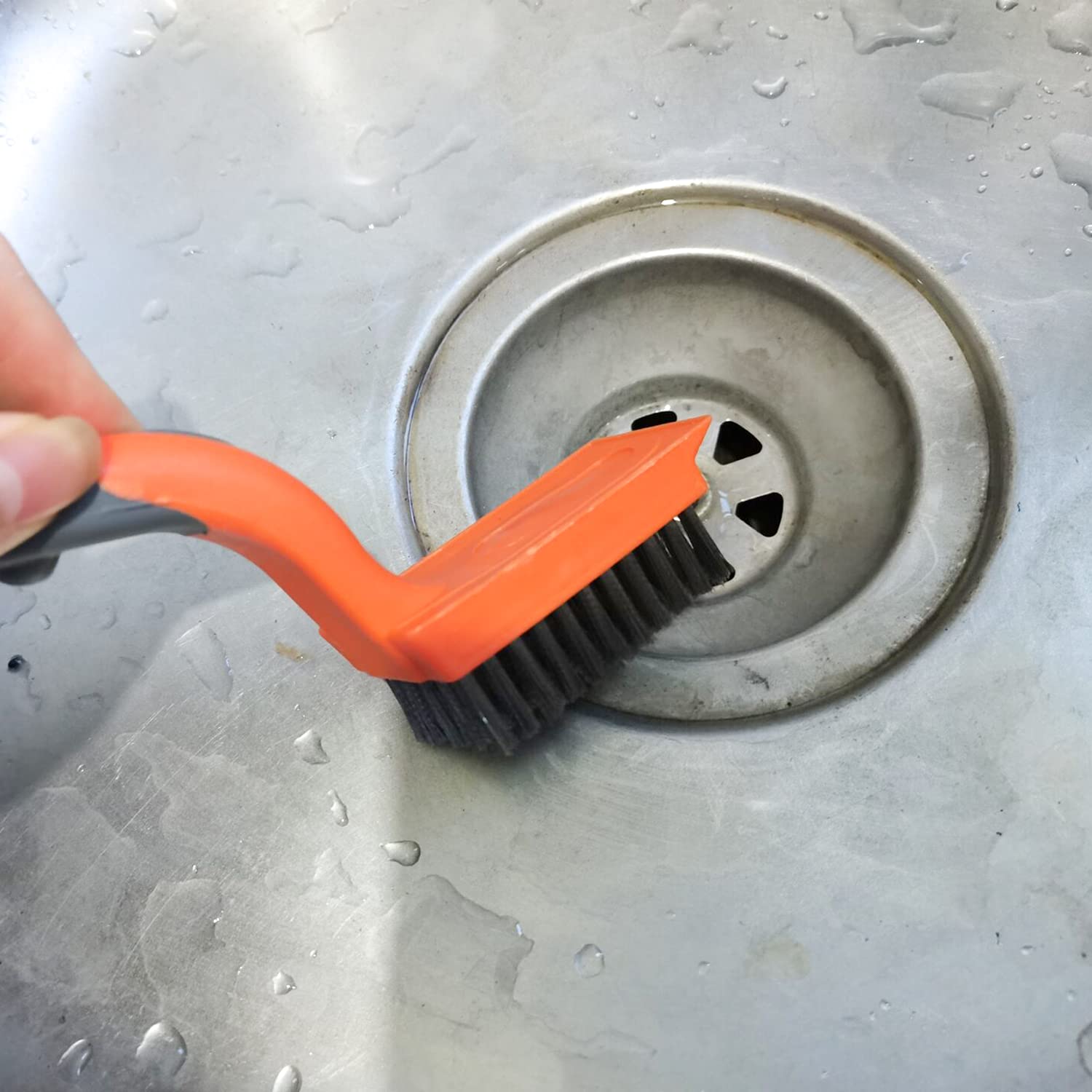 MAXMAN Wire Brush 3Pcs Brass/Stainless Steel/Nylon Wire Brushes for Cleaning Rust Bristle Brush Set with Rubber Curved Handle Grip Used for Dirt, Paint Remover (Orange+ Gray)