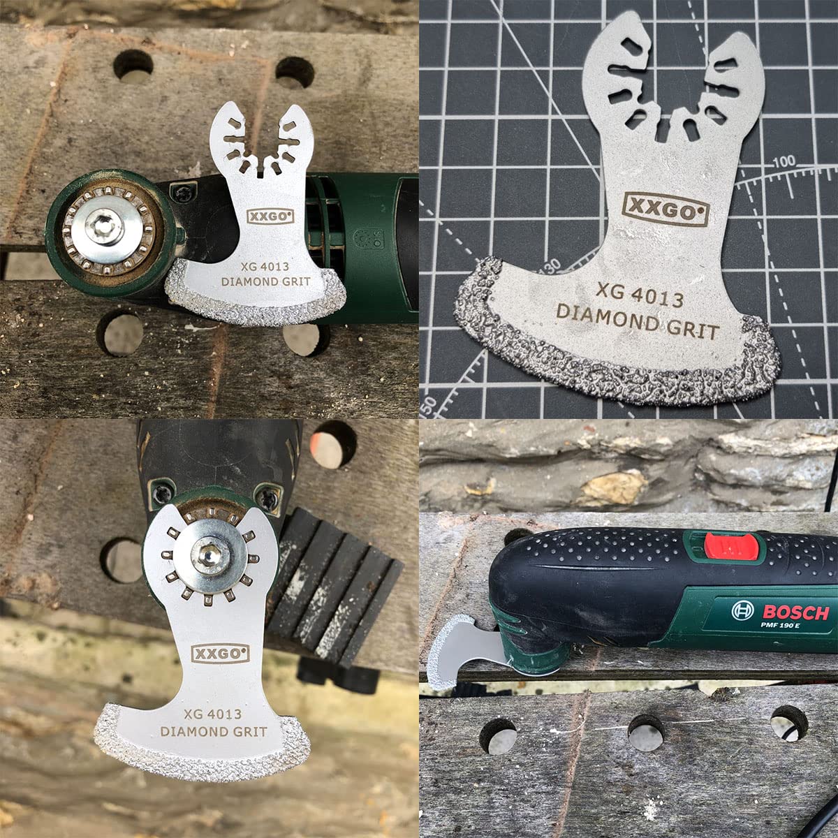 XXGO 4 Pcs Oscillating Multi Tool Diamond Segment Swing Grit Grout Blades XG4001S