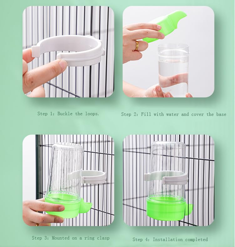 kikiledio Bird Water Dispenser,2pcs 16.7Oz Bird Water Dispenser for Cage,pet Bird Water Feeder, Pet Bird Feeder