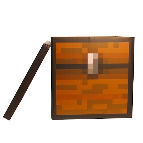 Large 14 x 14 Pixelated Box - Chest | Birthday Party Supplies | Storage Decoration and Prop, Big Birthday Box | Storage Bin Chest With Lid Gift Accessory (Chest Block)