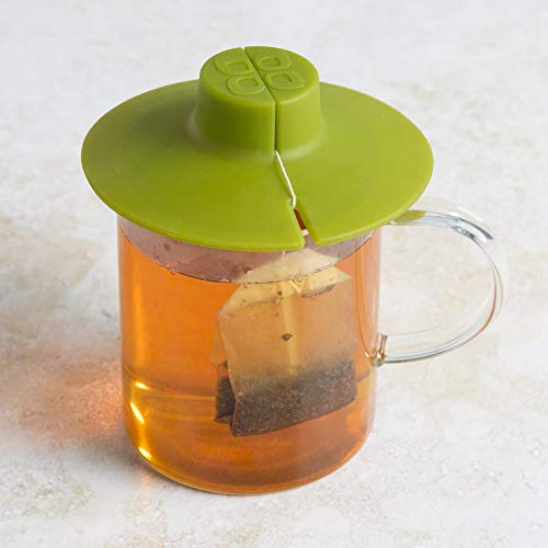 Epoca Kitchen Tool Primula Tea Bag Buddy &ndash Easy to Use &ndash Multipurpose &ndash 100% Silicone &ndash Green, 4.25-Inch